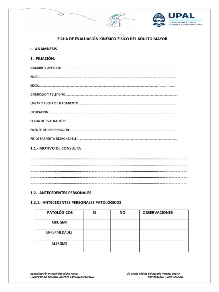 Ficha de Evaluación Kinésico | PDF | Terapia física | Tobillo