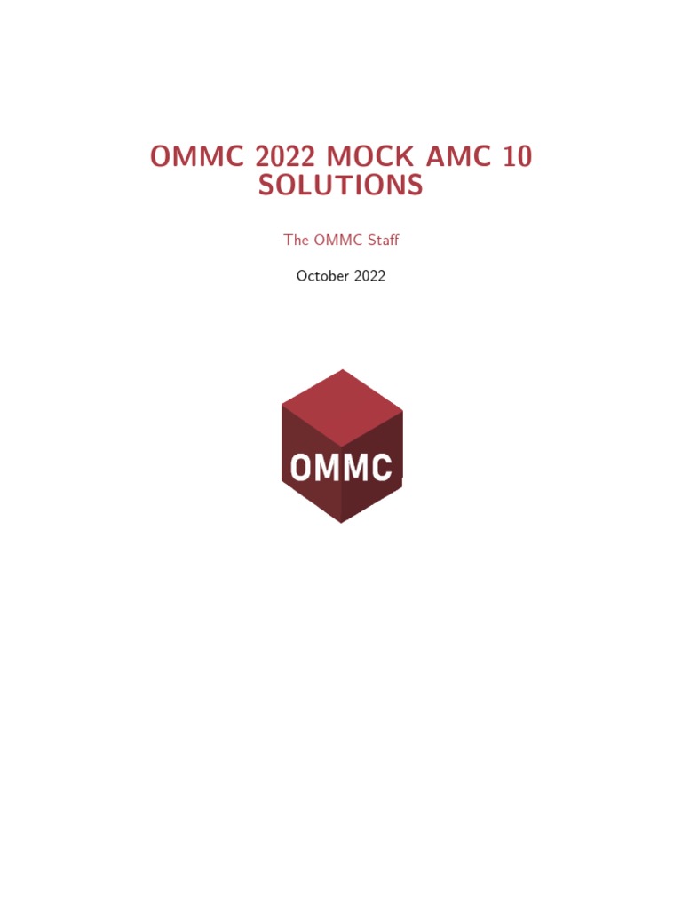 Ommc Mock 10 Solutions | PDF | Numbers | Prime Number
