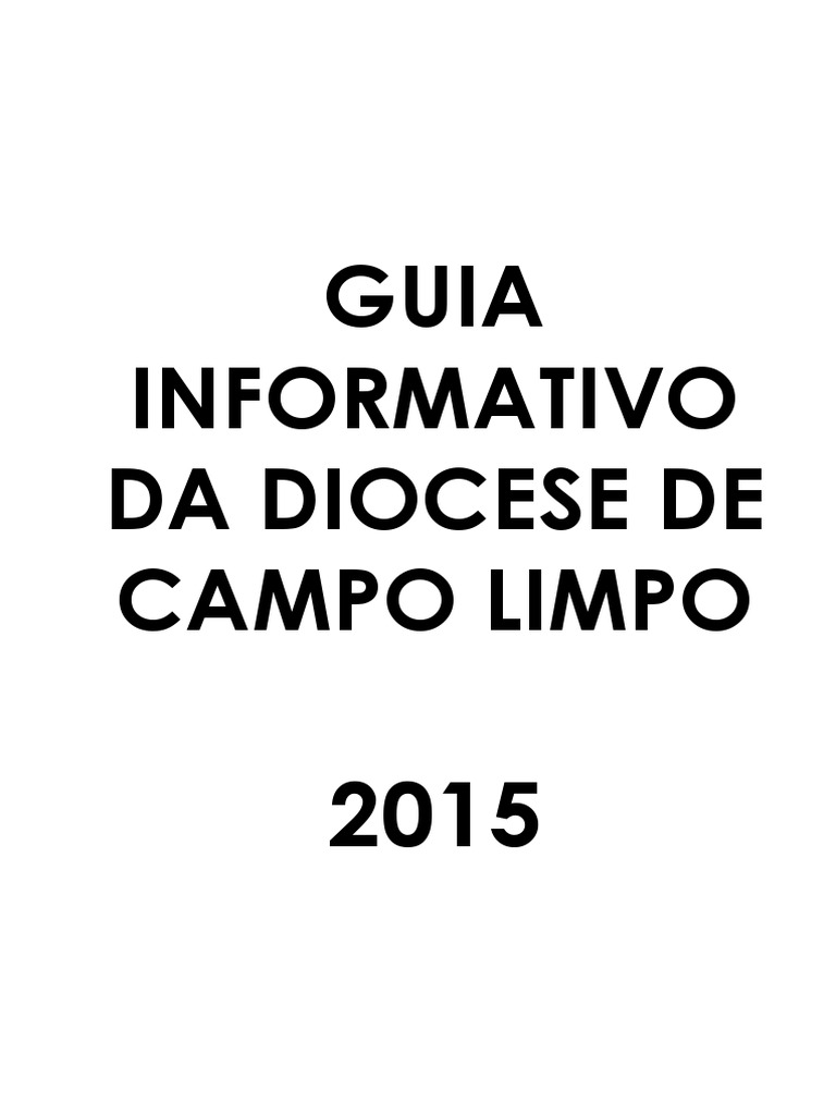 Guia Informativo - Diocese de Campo Limpo | PDF