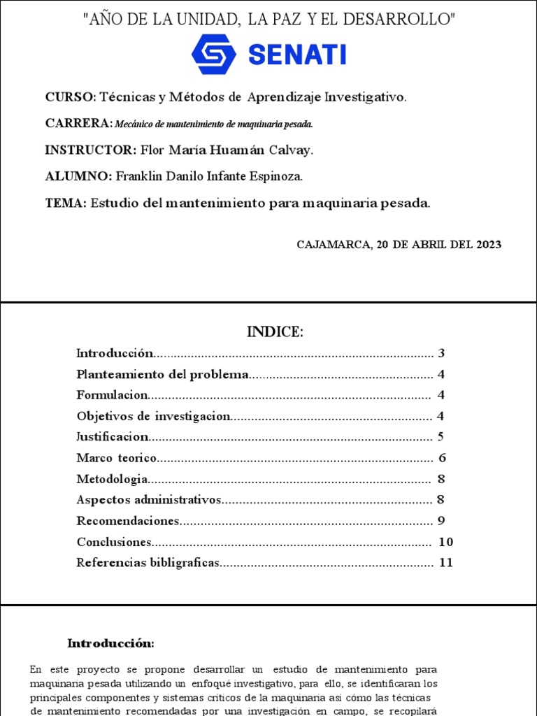 Proyecto Final TÉCNICA Y MÉTODOS DE APRENDIZAJE INVESTIGATIVO. | PDF