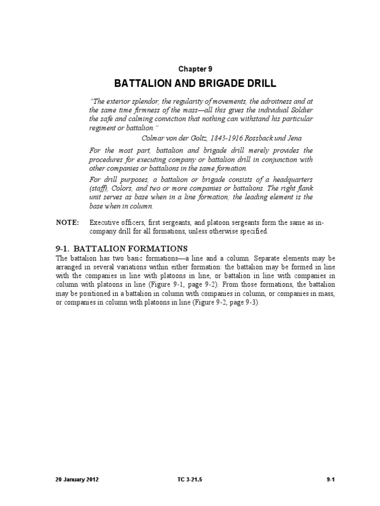 Battalion and Brigade Drill Procedures | PDF | Company (Military Unit ...