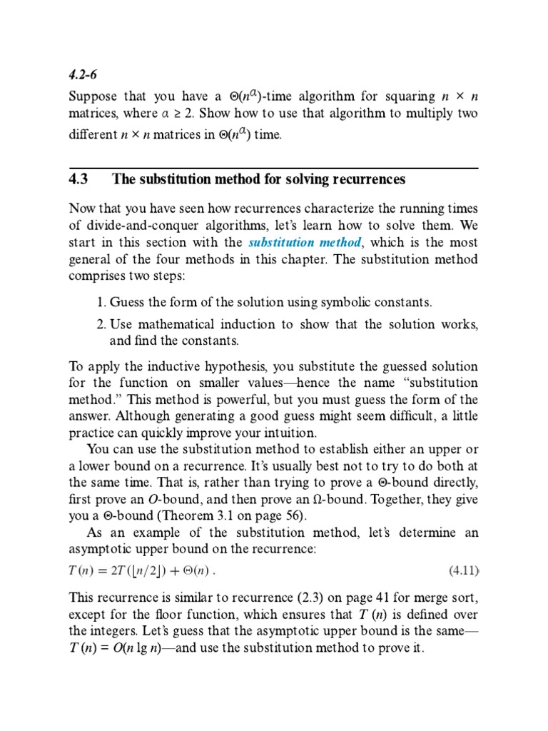 Algorithms Substitution Methods | PDF