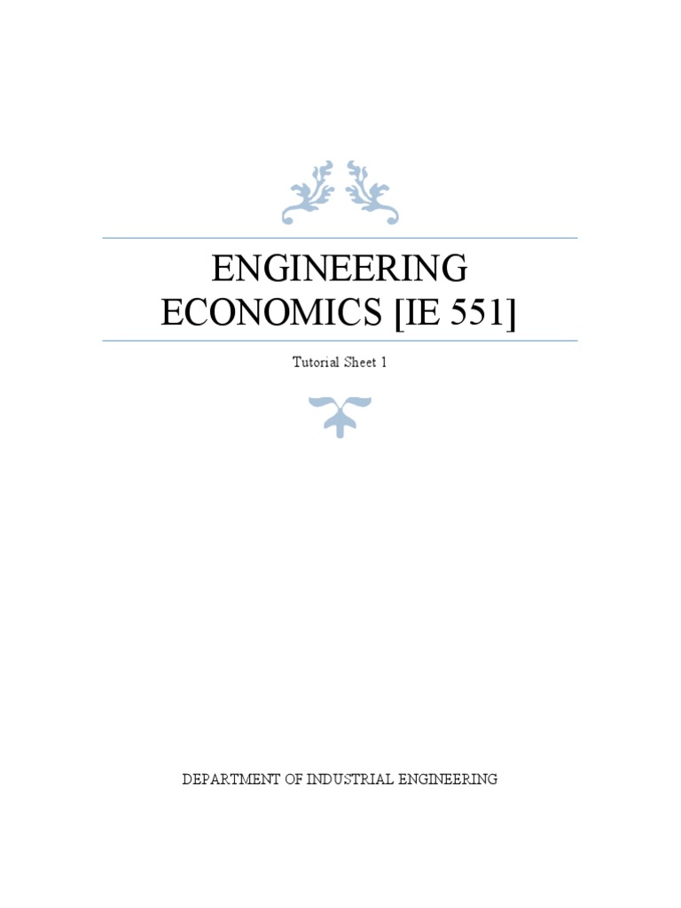 Economics Tutorial-Sheet-1 | PDF
