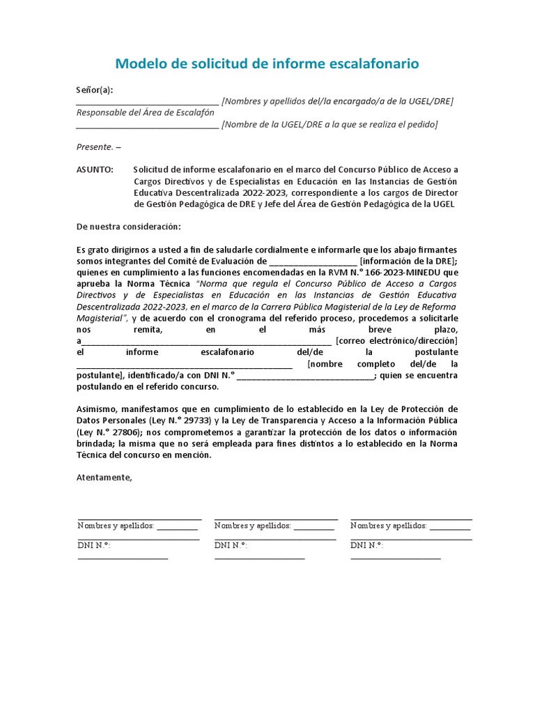 116917638394.modelo de Solicitud de Informe Escalafonario | Descargar ...