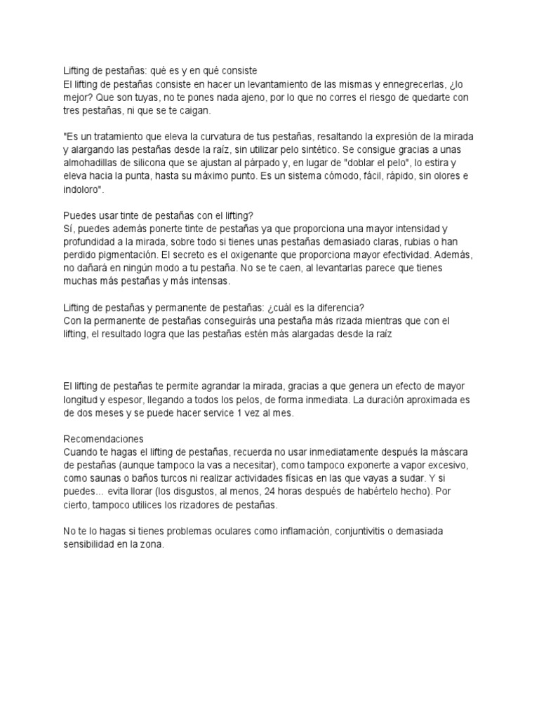 Guía Completa de Lifting de Pestañas | PDF | Crecimiento personal y profesional | Negocios