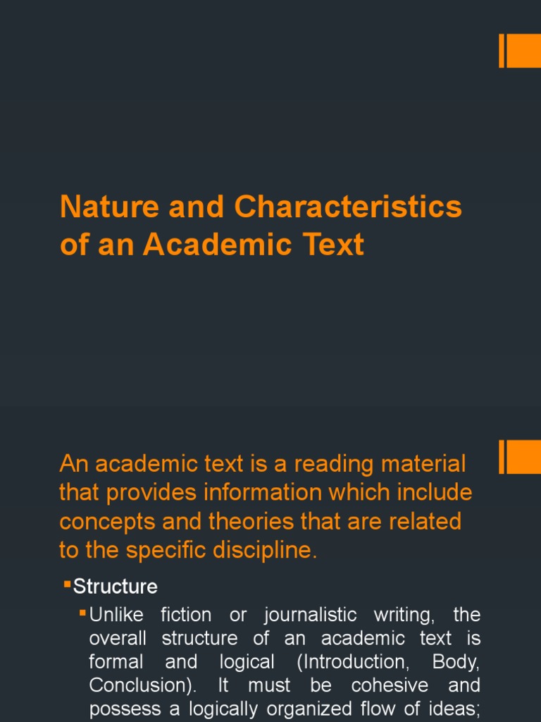 1-Nature and Characteristics of An Academic Text | PDF | Argument | Fluency