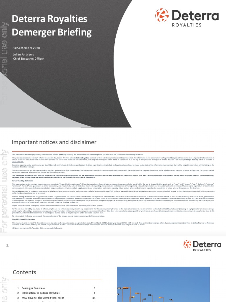 Deterra Royalties - Overview | PDF