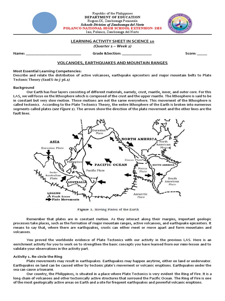 Las Science 10 Q1W2 | PDF | Plate Tectonics | Volcano
