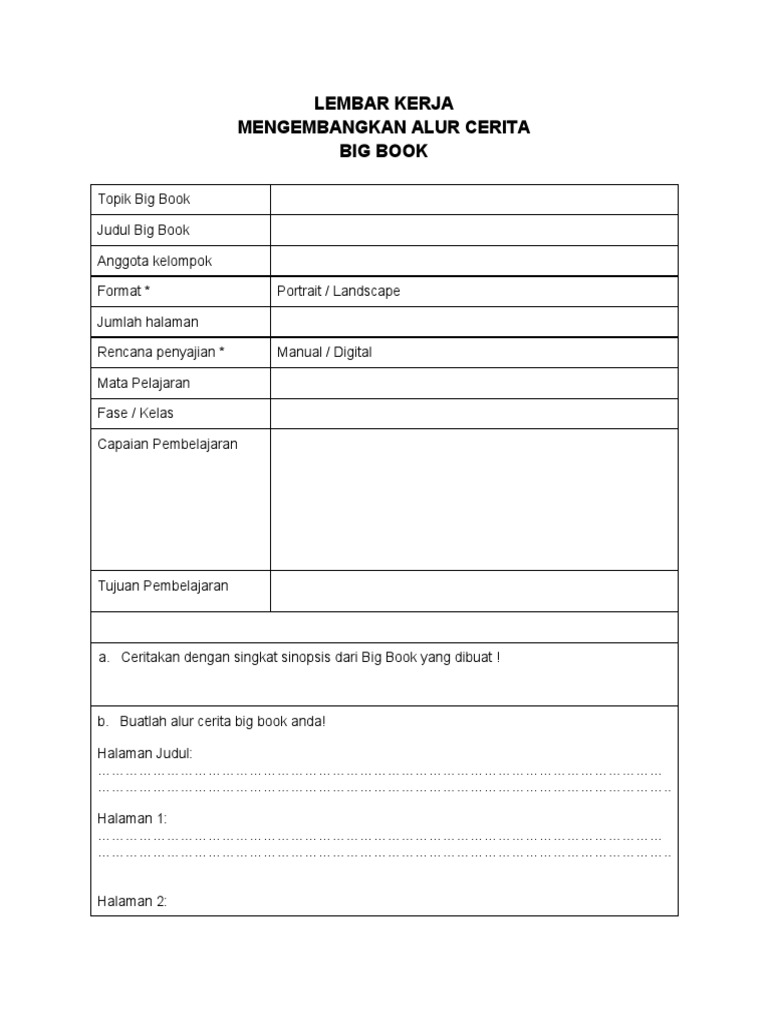 Mengembangkan Alur Cerita Big Book | PDF