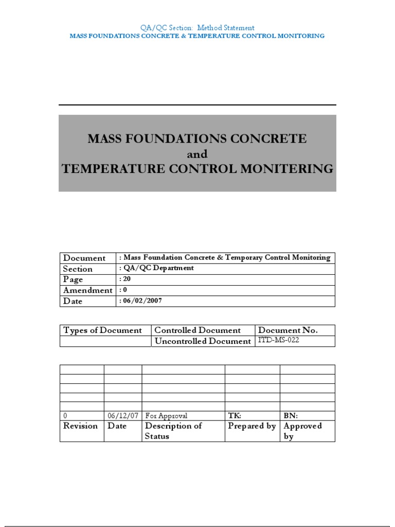 Temperature Control Methodology for Large Concrete Foundation Pours ...