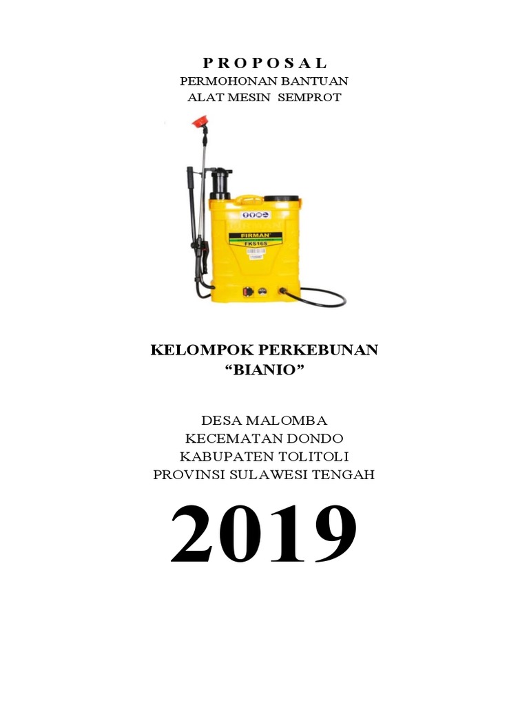 Proposal Bantuan Tanki Semprot | PDF