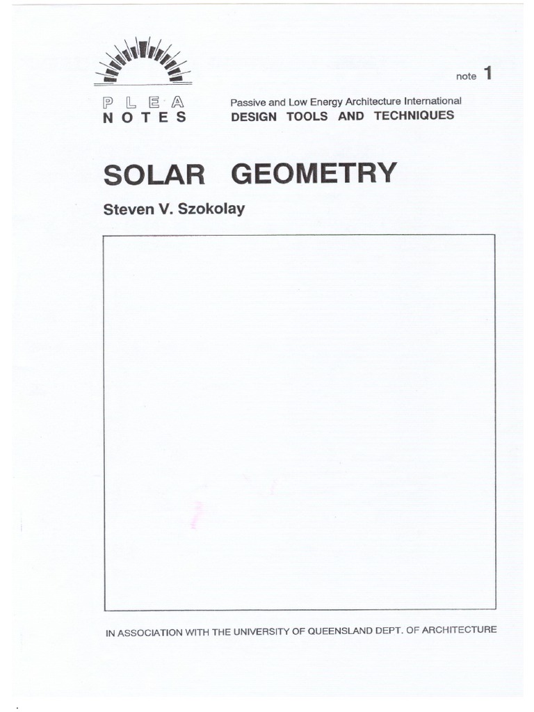 Solar Geometry | PDF | Latitude | Equator