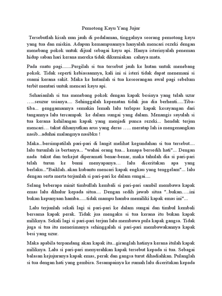 Pemotong Kayu Yang Jujur | PDF