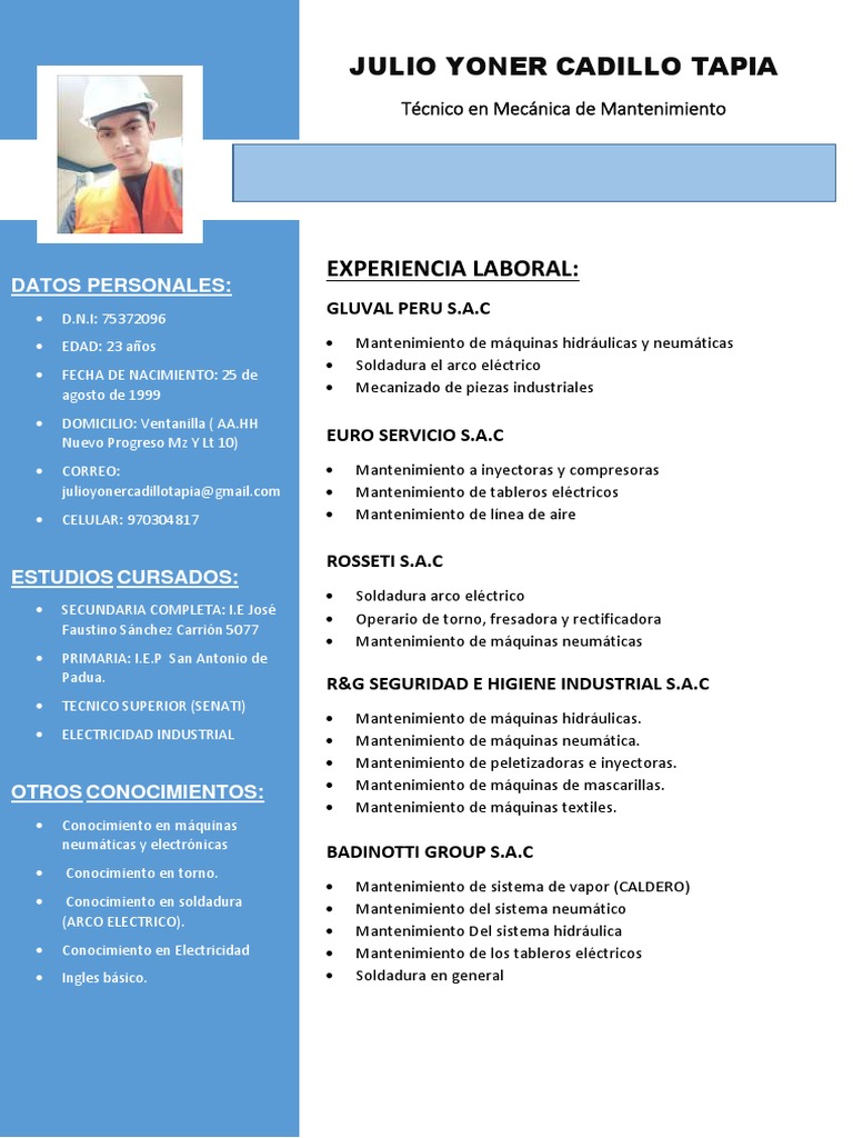 CV Julio Cadillo 2023 | PDF