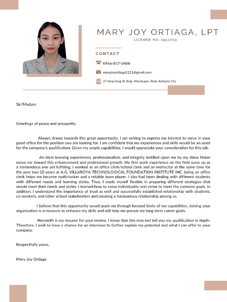 Cover Letter (2023) | PDF