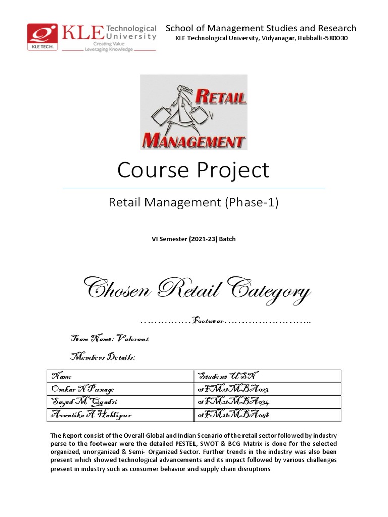 Retail Management Course Project Team Valorant | PDF