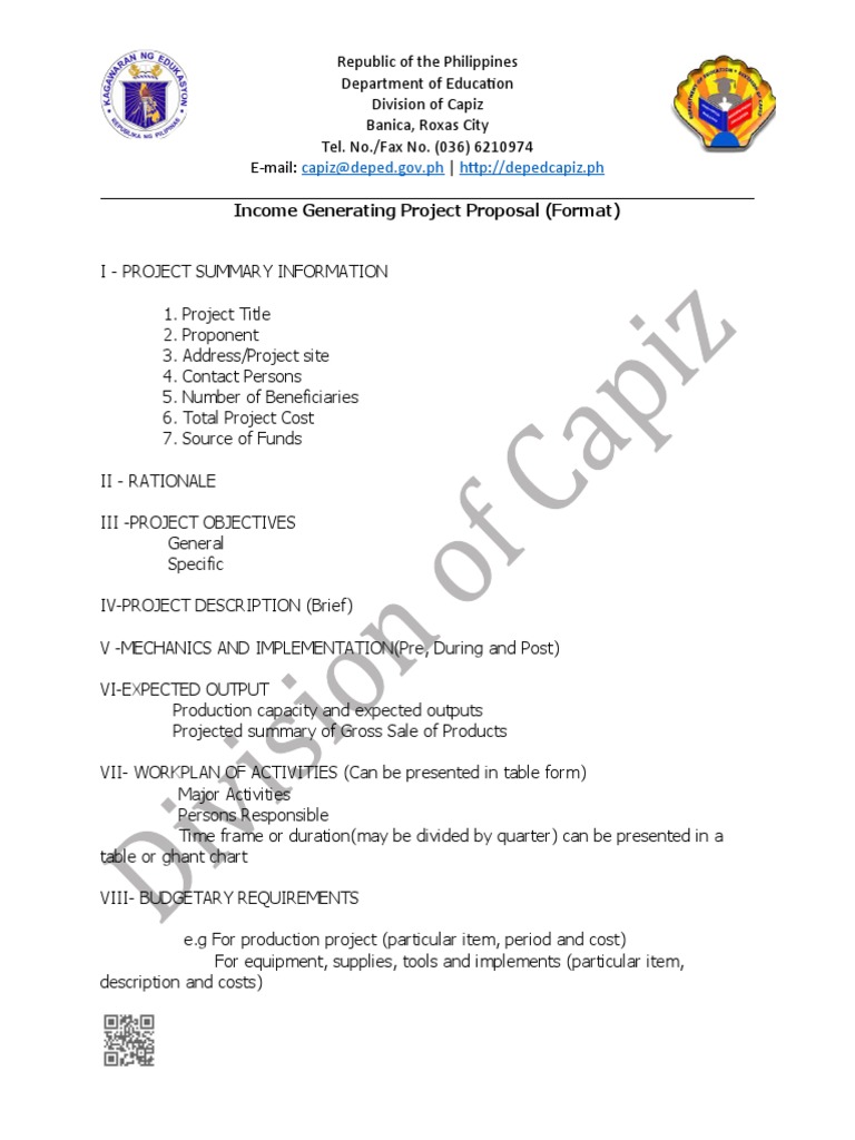 Income Generating Project Proposal Pdf 