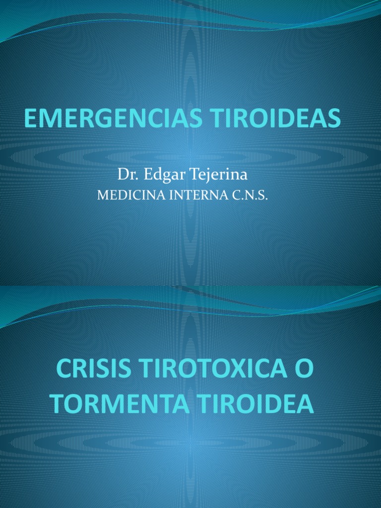 Manejo de la Tormenta Tiroidea | PDF | Tiroides | Medicina CLINICA