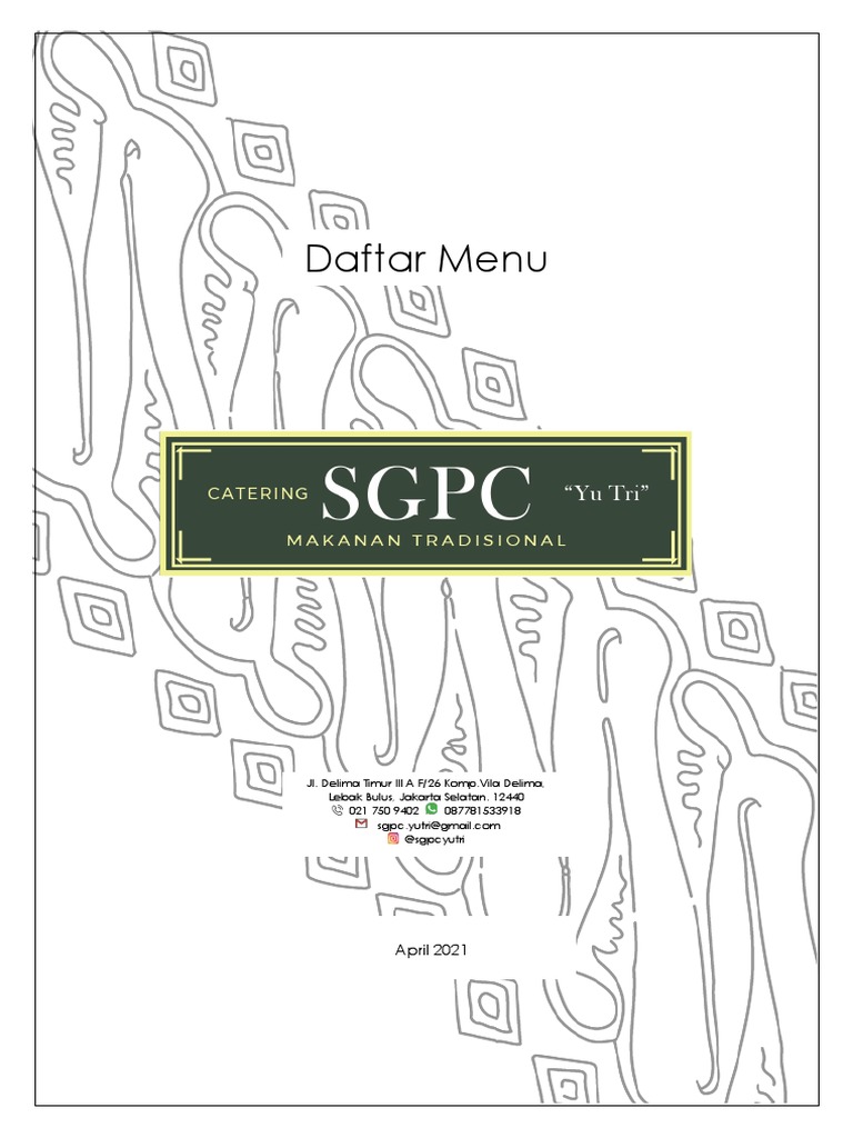 Menu Catering SGPC Yu Tri-1 | PDF