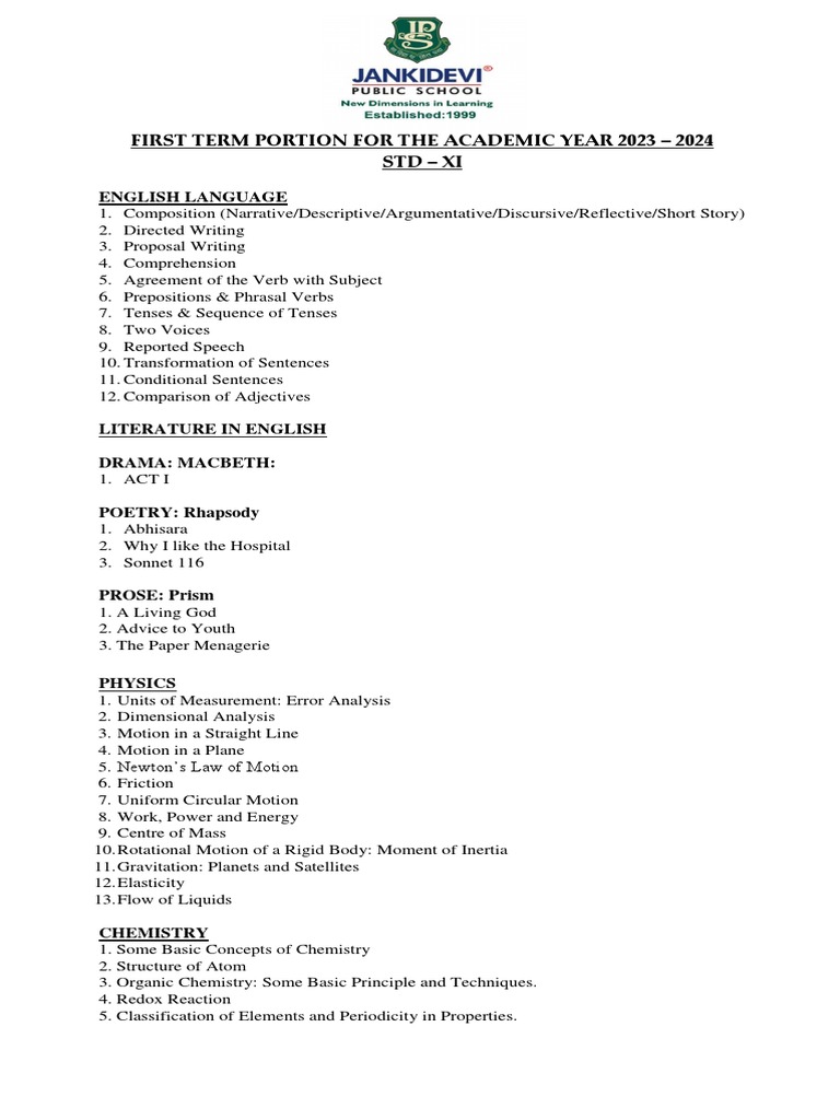 Portion Paper Term 1 | PDF | Chemistry | Equations