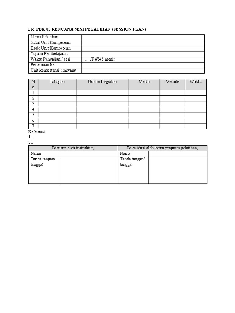 FR - pbk.03 Session Plan | PDF