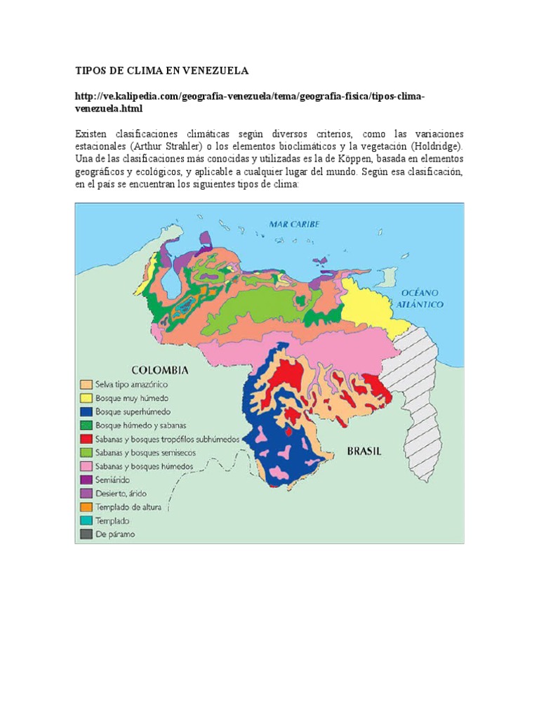 Tipos de Clima en Venezuela | PDF | Zona tropical | Clima
