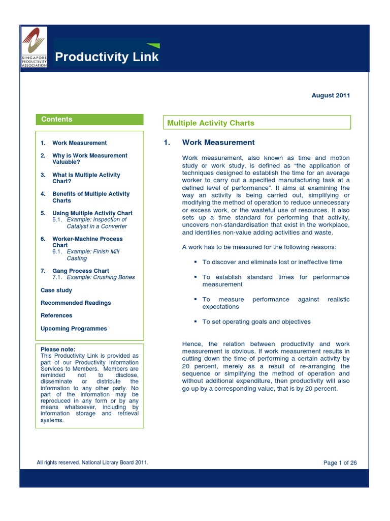 SPA Productivity Link Aug 2011 Multiple Activity Charts | PDF ...