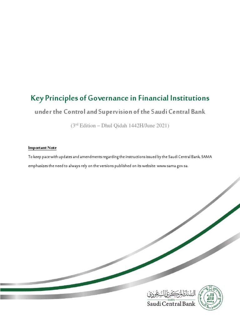 Key Principles of Governance in Financial Institutions-En | PDF