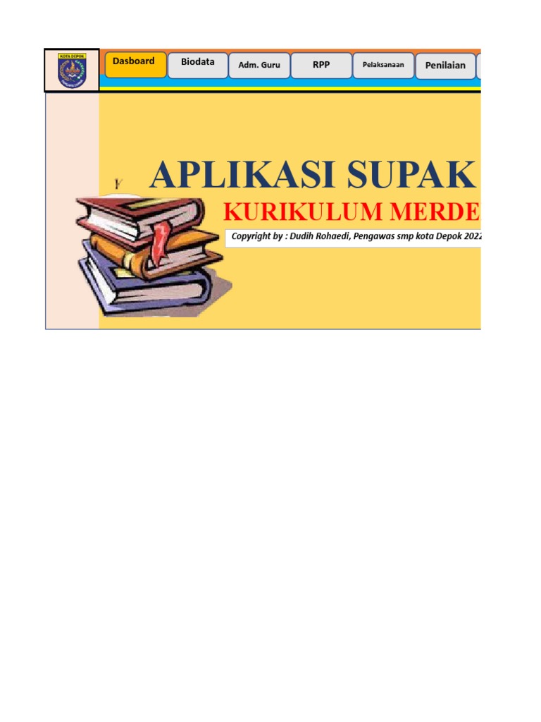 Aplikasi SUPAK KUR - MERDEKA.ver01 | PDF
