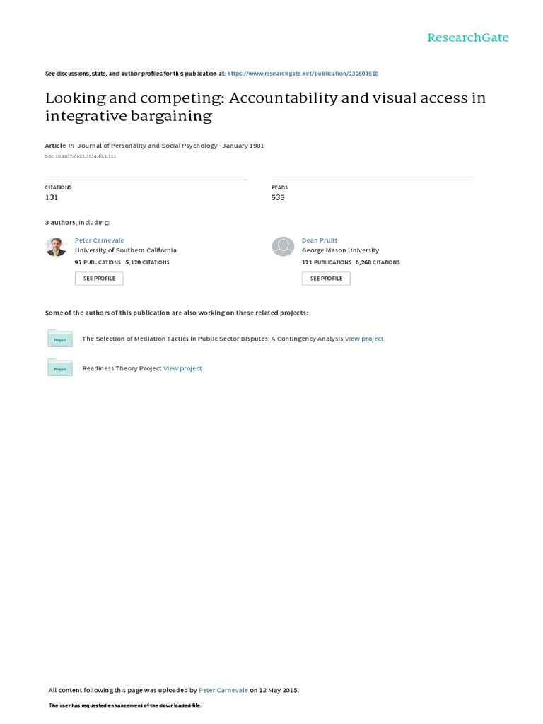 Looking and Competing: Accountability and Visual Access in Integrative ... Looking and Competing: Accountability and Visual Access in Integrative ...