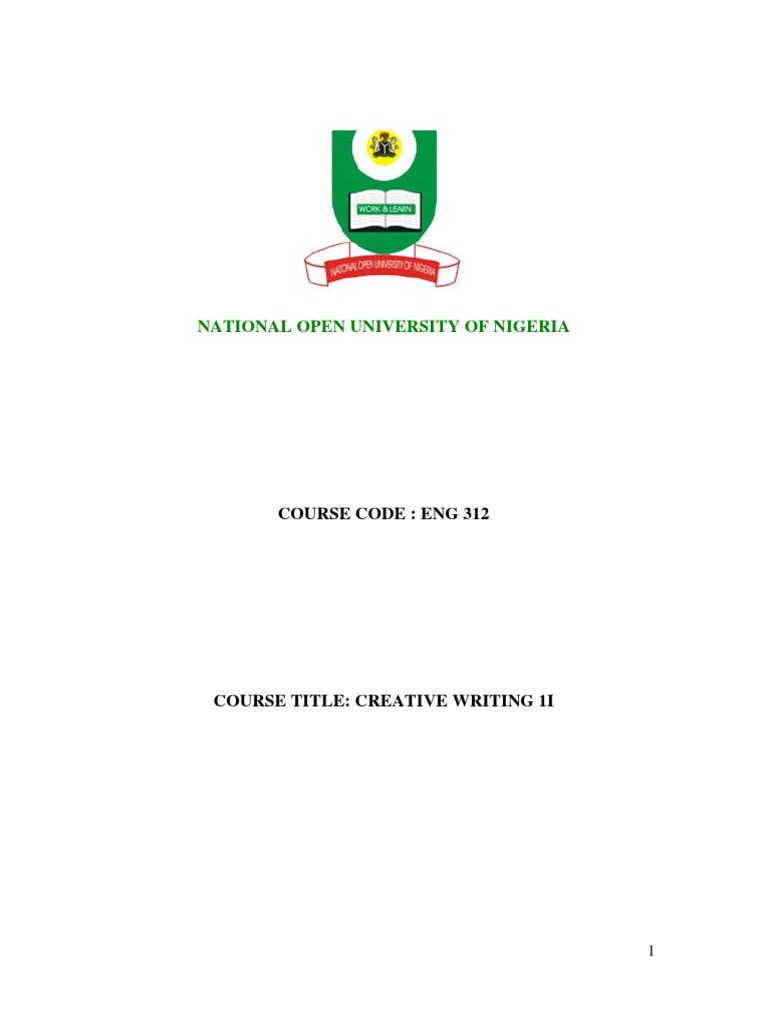 ENG 312, CREATIVE WRITING II - COURSE MATERIAL | PDF