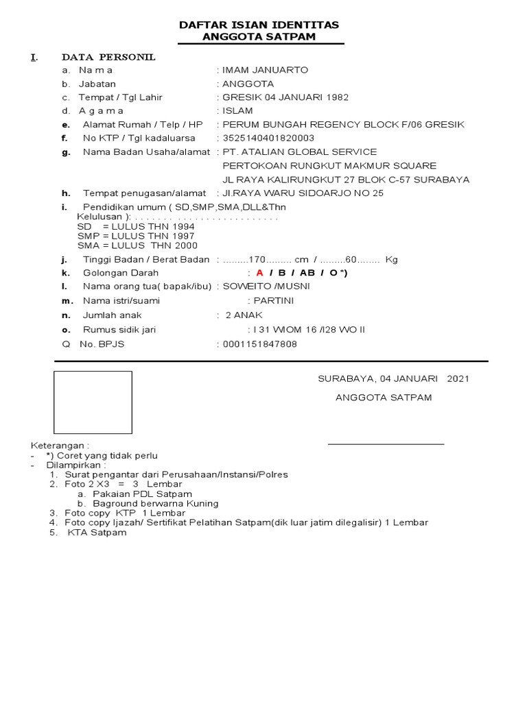 Panduan Perpanjangan KTA Satpam | PDF