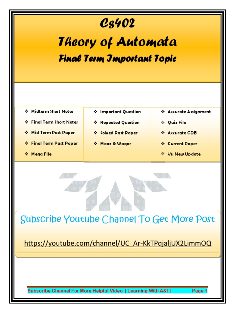 Cs402 Final Term Important Topic A&I | PDF