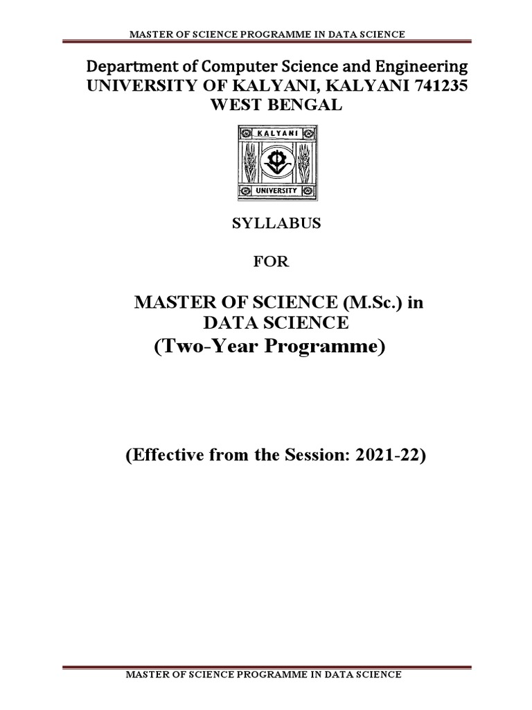 MSc-Data-Science-KU 2021 Detail-Syllabus Final Updated | PDF