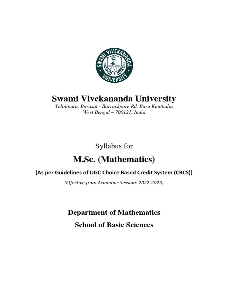 SVU_MSc-Maths_Syllabus | PDF
