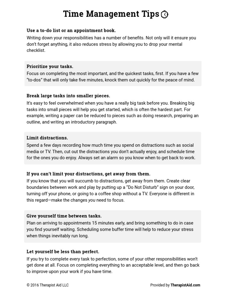Time Management Tips | PDF Time Management Tips | PDF