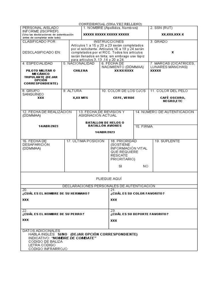 ISOPREP FORMATO | PDF