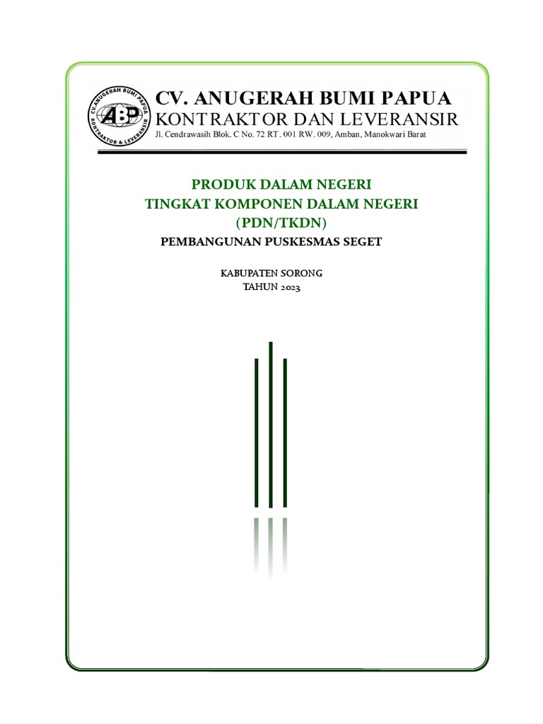 TKDN-PDN Puskesmas Seget-Cv - Abp | PDF
