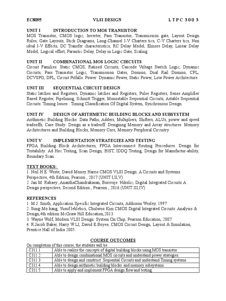 VLSI Syllabus | PDF