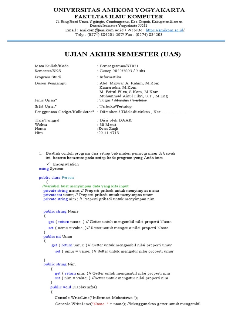 UAS Pemrograman | PDF