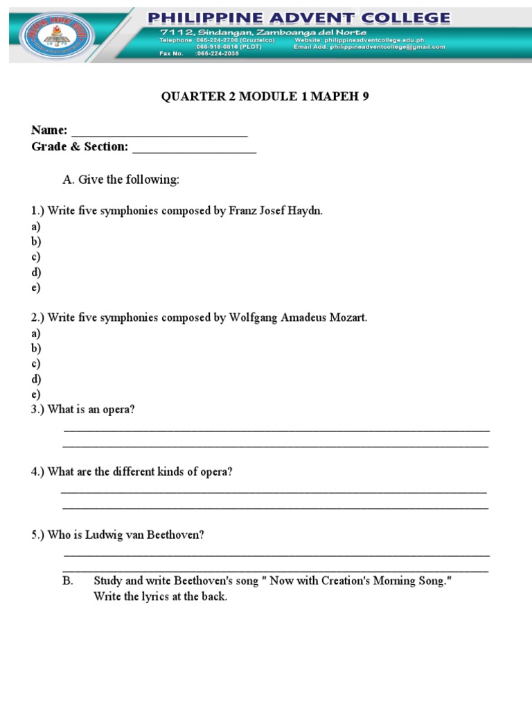 Quarter 2 Module 1 Mapeh 9 | PDF