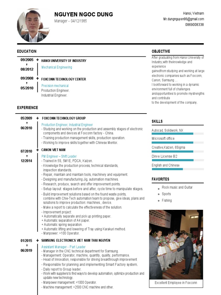 (CV) Nguyen Ngoc Dung | PDF