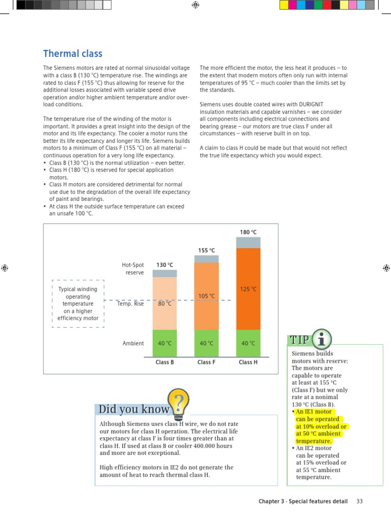 Siemens Motor Thermal Classes Explained | PDF