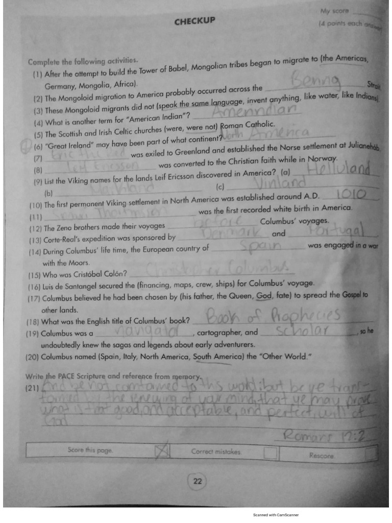 American History Answers Checkups and Self Test 1121 | PDF