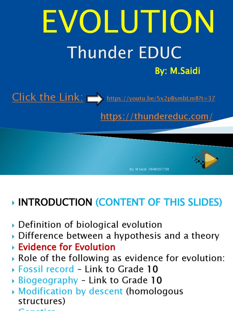 Evolution Part 1 by M.Saidi-co | Download Free PDF | Evolution | Meiosis