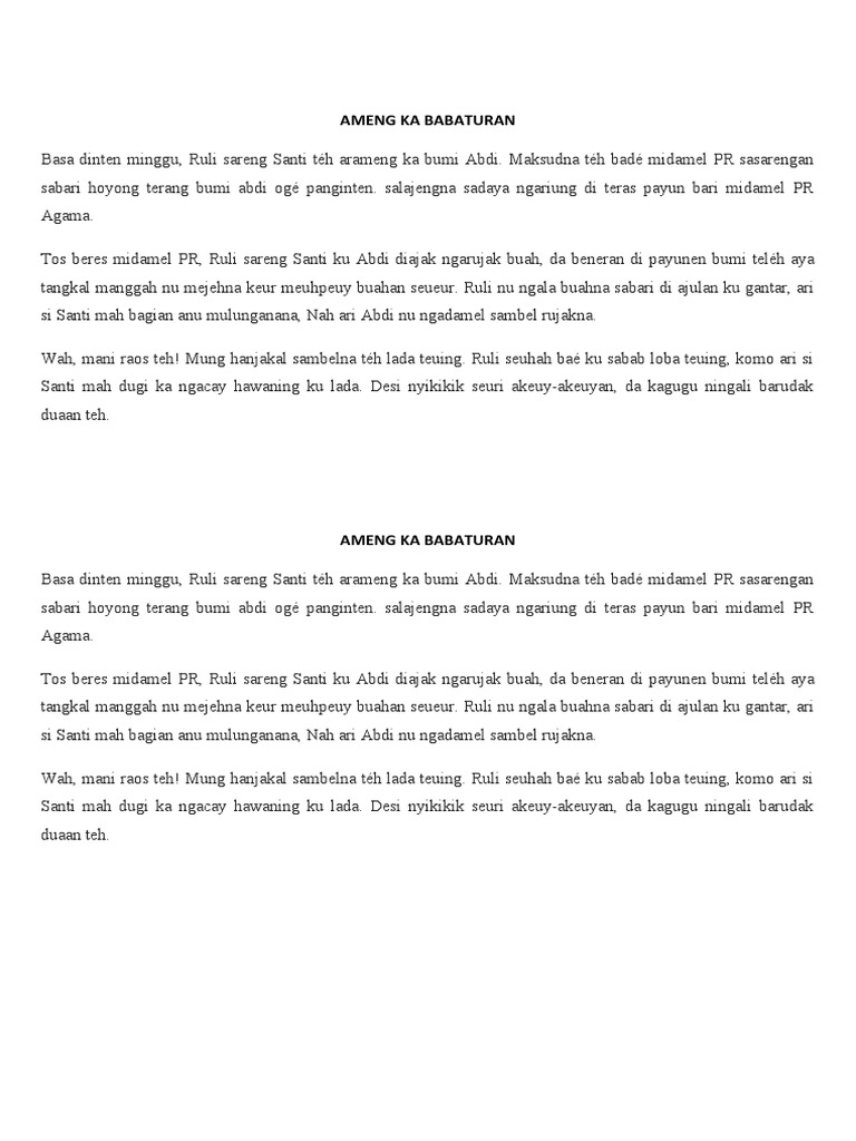 Ameng Ka Babaturan | PDF