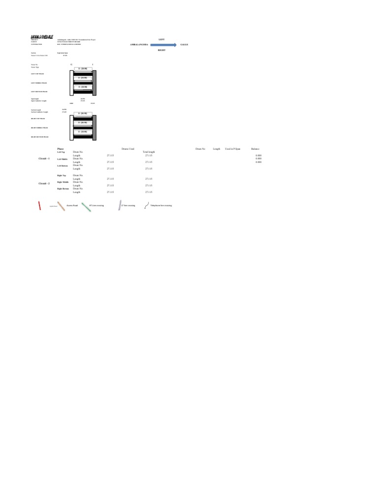 Drum Schedule Format For Conductor Stringing in Transmission Line | PDF