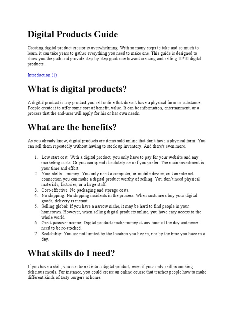 Digital Products Guide | PDF