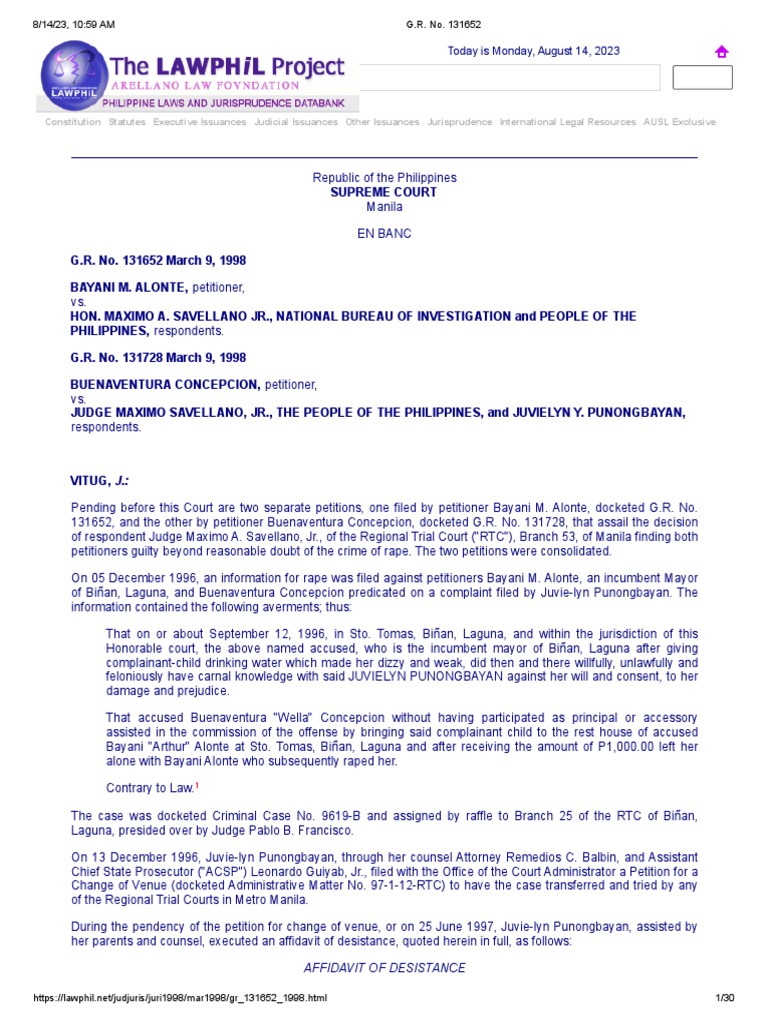 Legal Case Analysis: Alonte & Concepcion | PDF | Trials | Prosecutor