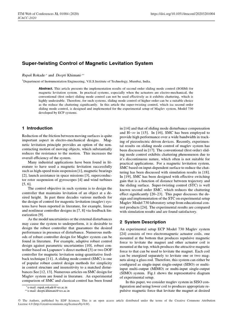 Itmconf Icacc2020 01004 | PDF | Electrical Engineering | Physical Sciences